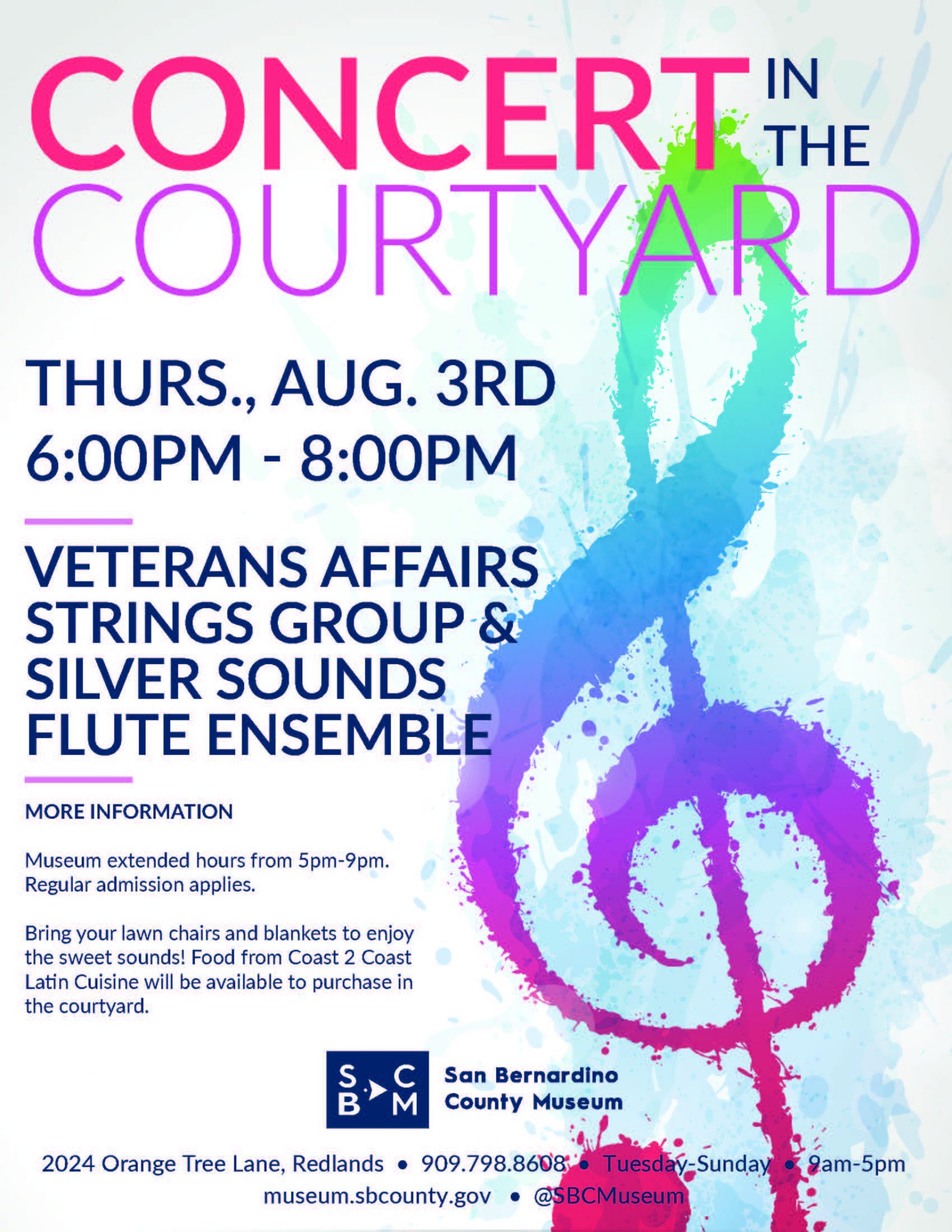 Concert in the Courtyard on August 3 at San Bernardino County Museum ...