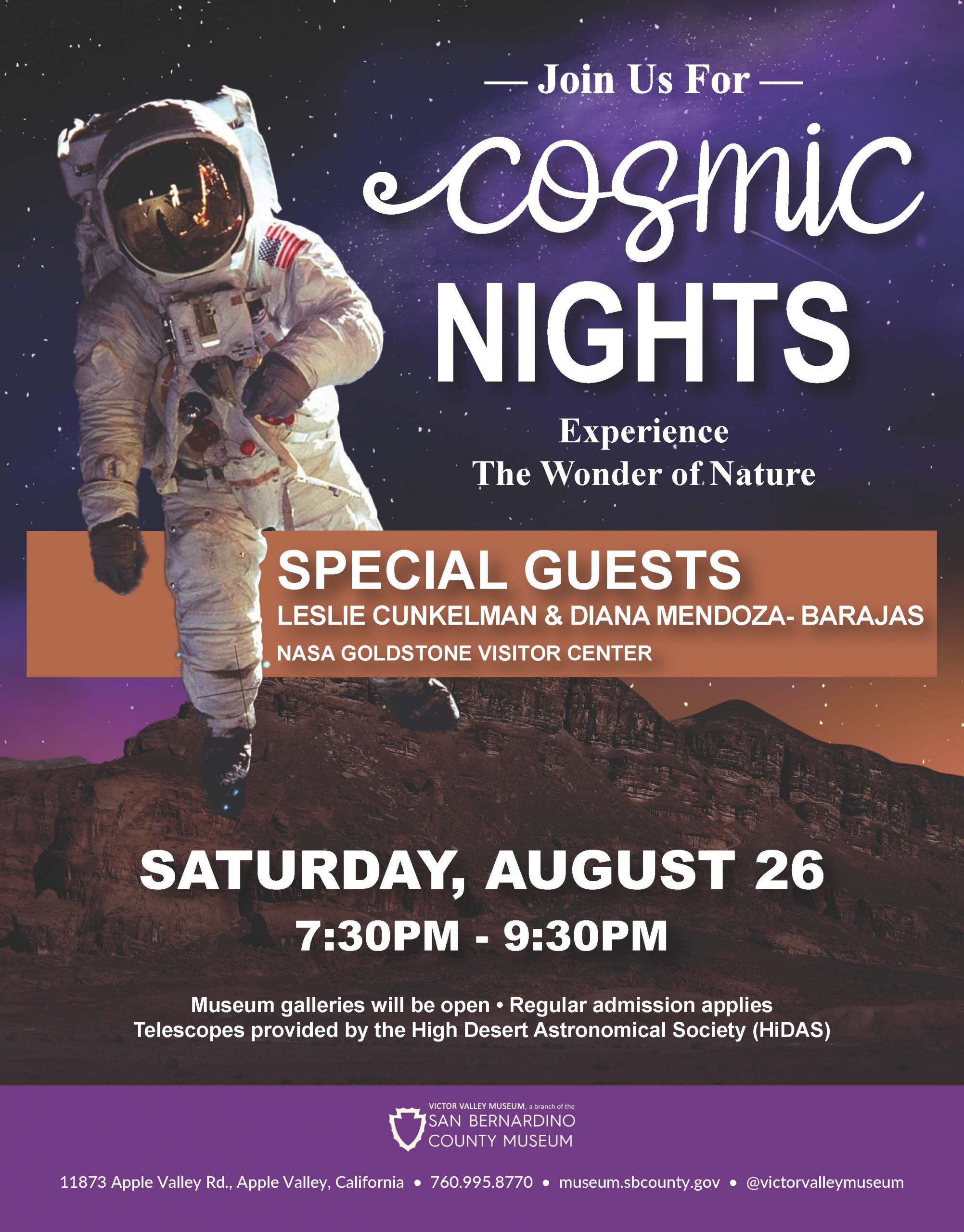 Victor Valley Museum hosts Cosmic Nights event with guests from NASA ...